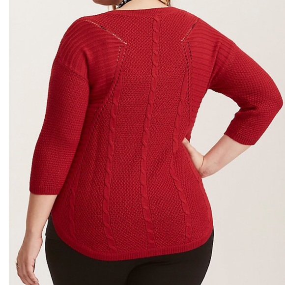 torrid | Sweaters | Torrid Plus Cable Knit V Neck Sweater Tunic 4 ...